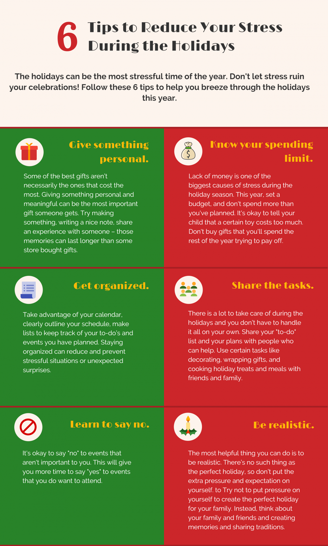 6 Tips to Reduce Your Stress During the Holidays